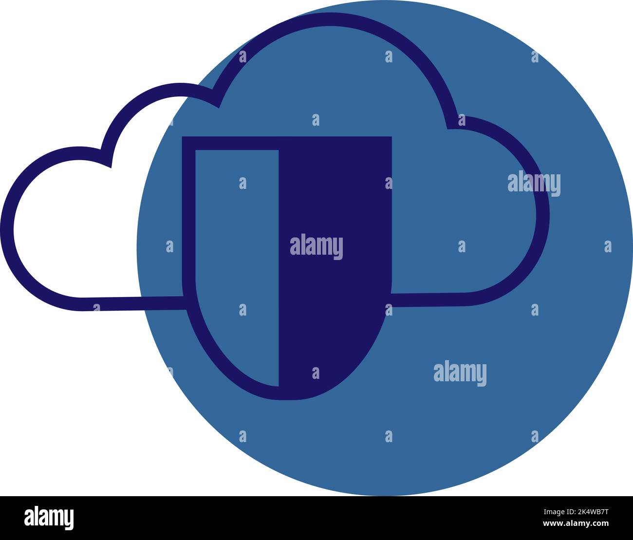 Cloud shield, illustration, vector on a white background Stock Vector ...