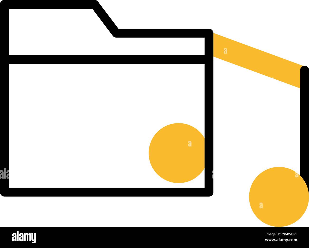 Network music folder, illustration, vector on a white background Stock ...