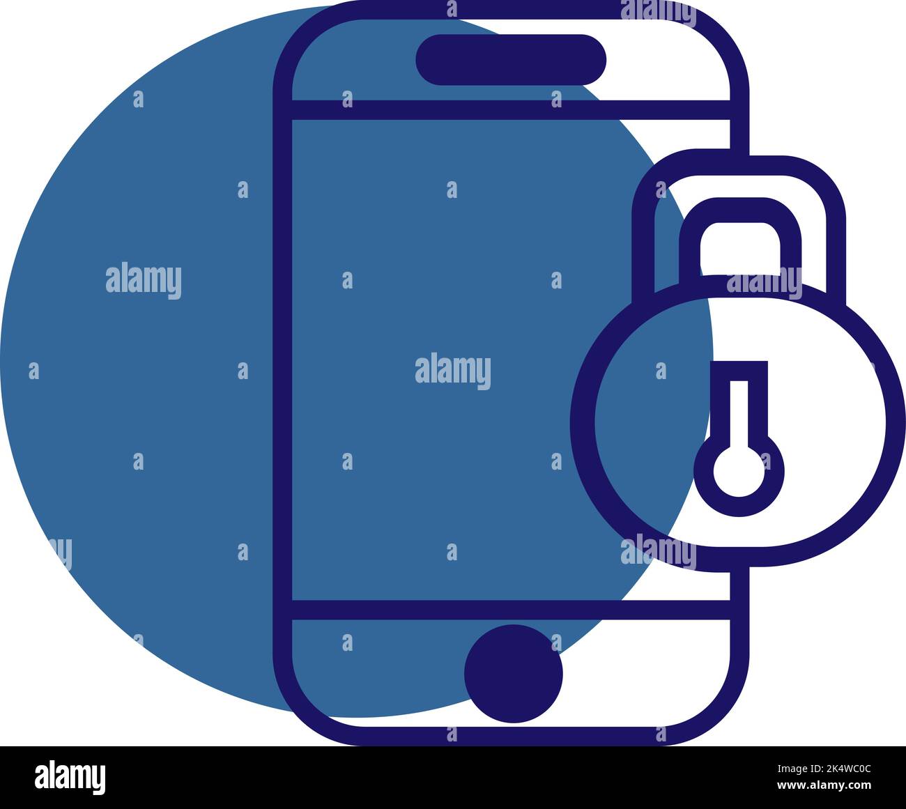Phone security lock, illustration, vector on a white background Stock ...