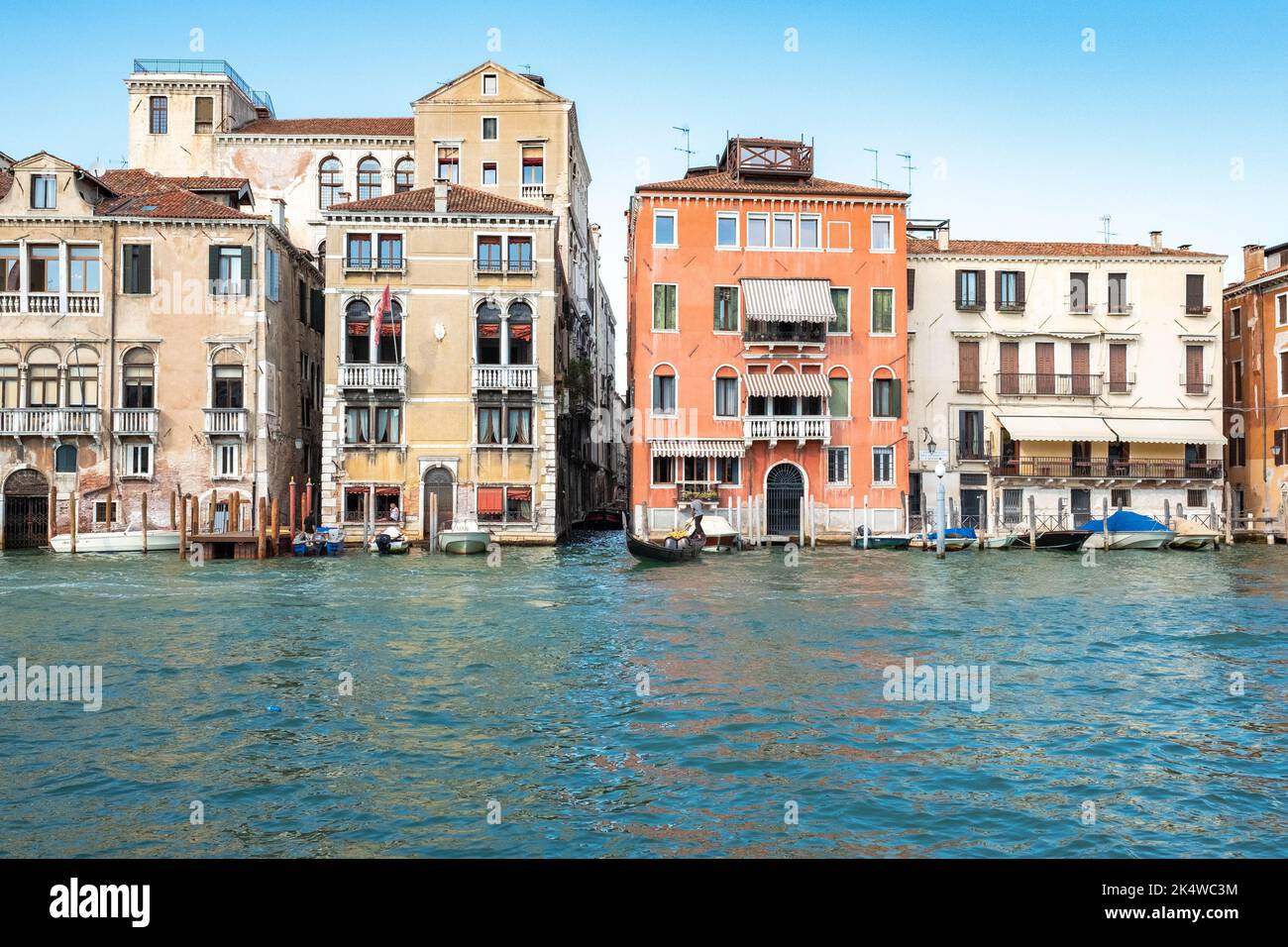 Waterfront buildings along a Venetian Canal, Venice, Veneto, Italy ...