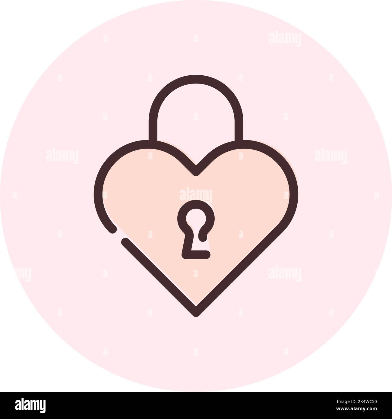 Heart lock, illustration, vector on a white background Stock Vector ...