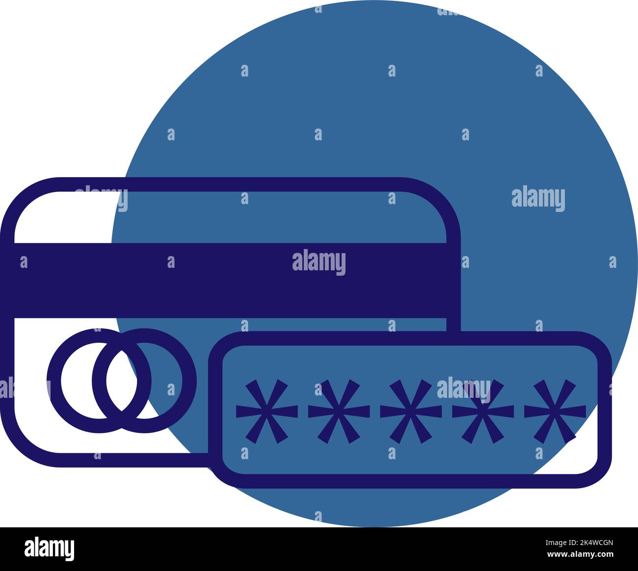 Card password security, illustration, vector on a white background ...
