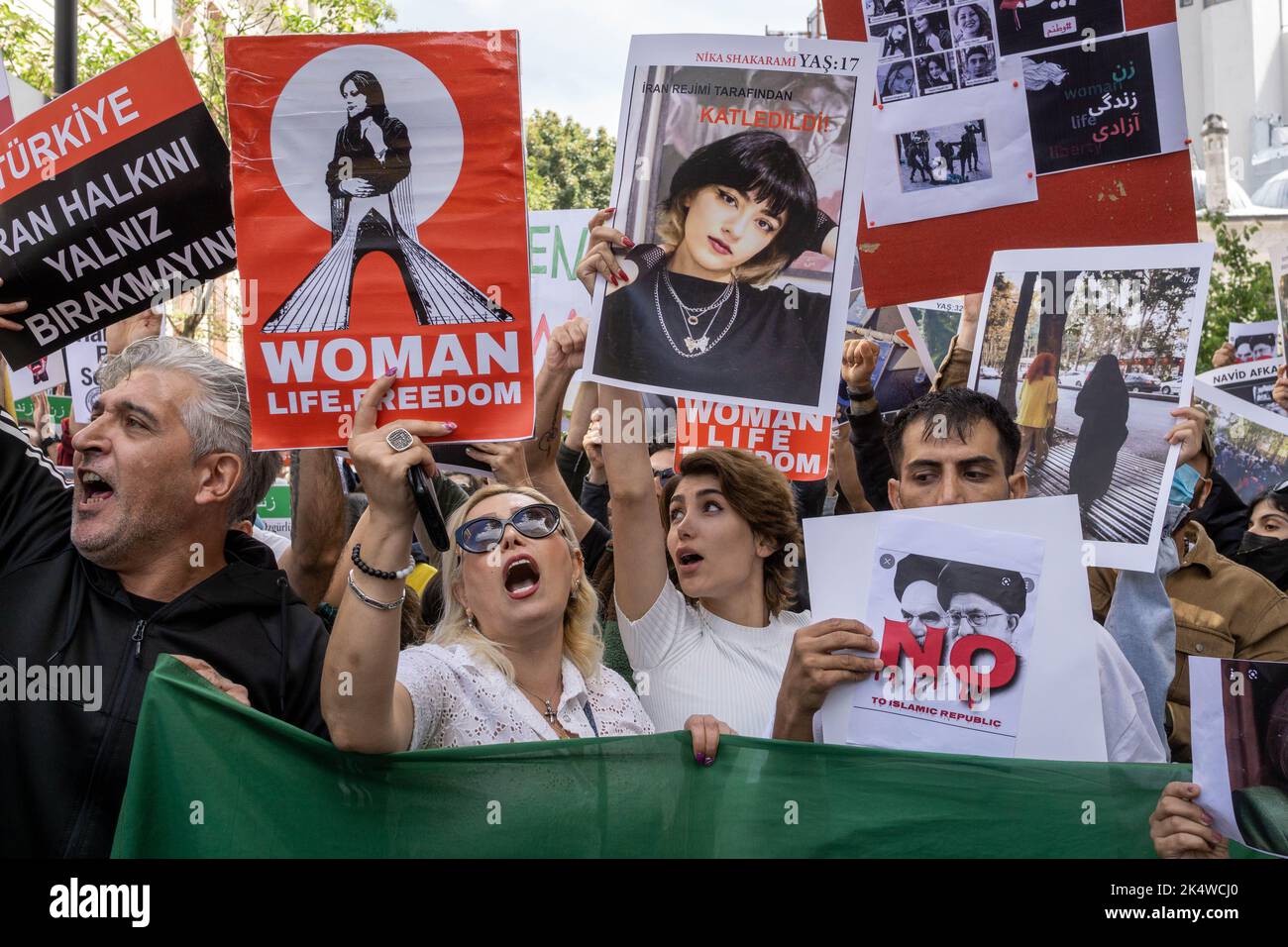 Istanbul, Turkey. 4th Oct, 2022. Iranian citizens living in Turkey ...