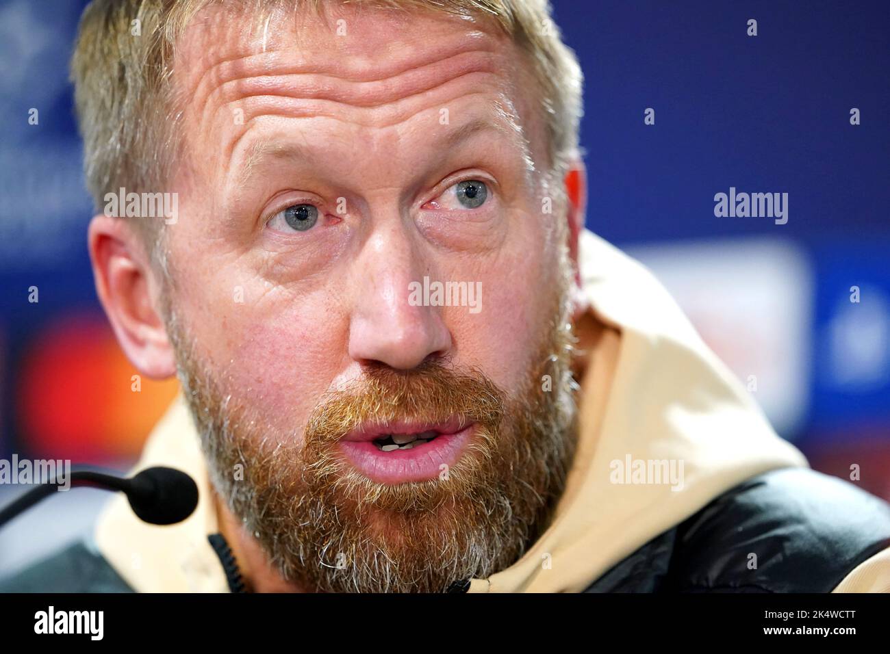 Chelsea manager Graham Potter during a press conference at Stamford ...