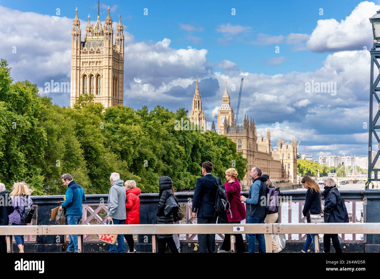 British People and People From Around The World Queue On Lambeth Bridge ...