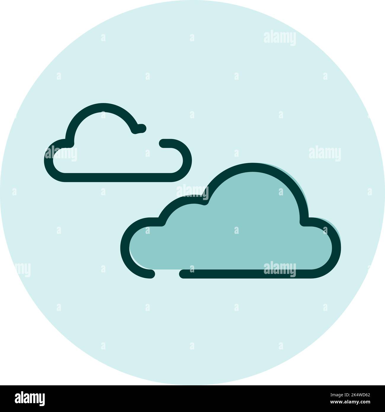Cloudy forecast, illustration, vector on a white background Stock ...