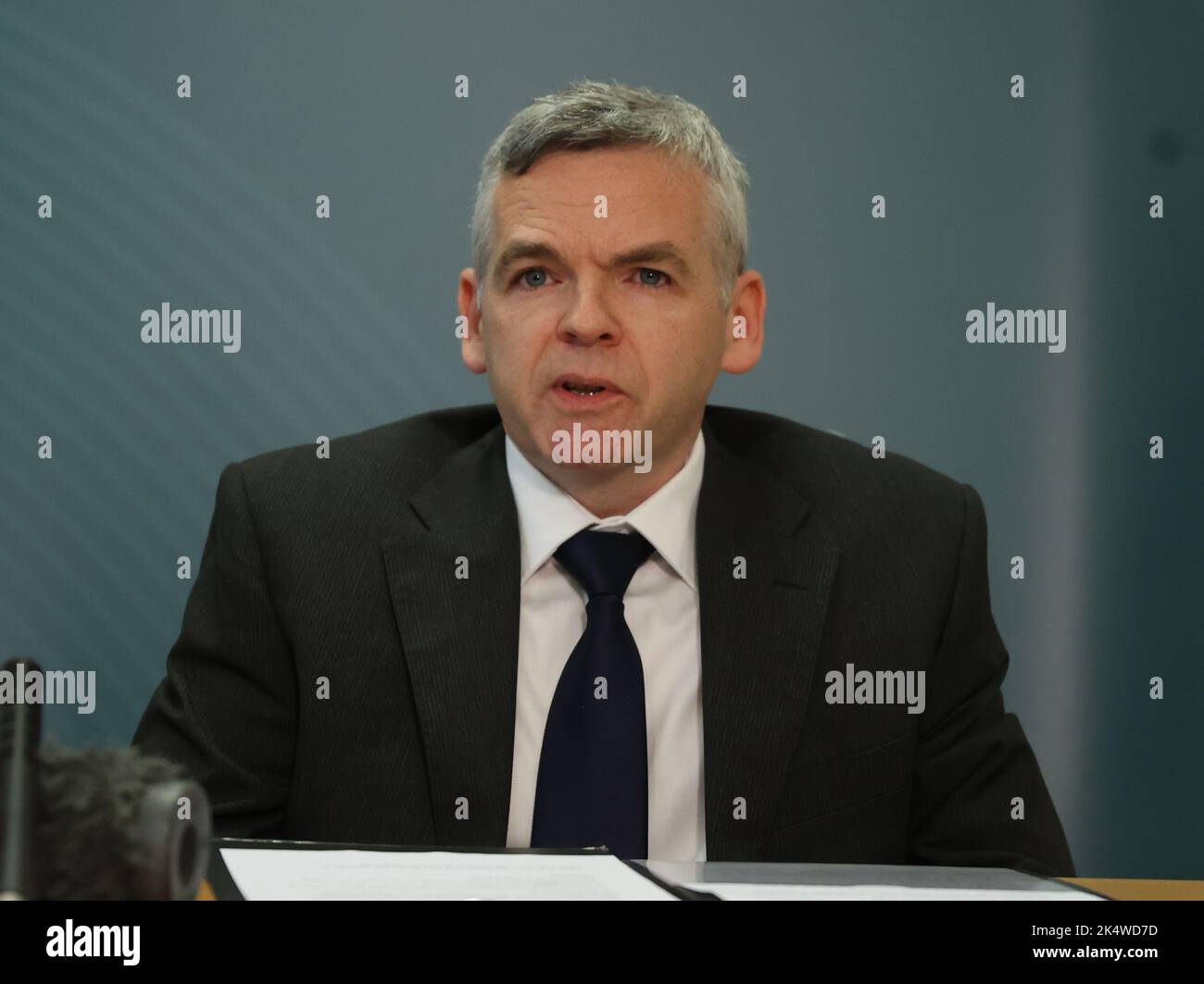 Detective Superintendent Eamonn Corrigan speaking at press conference ...