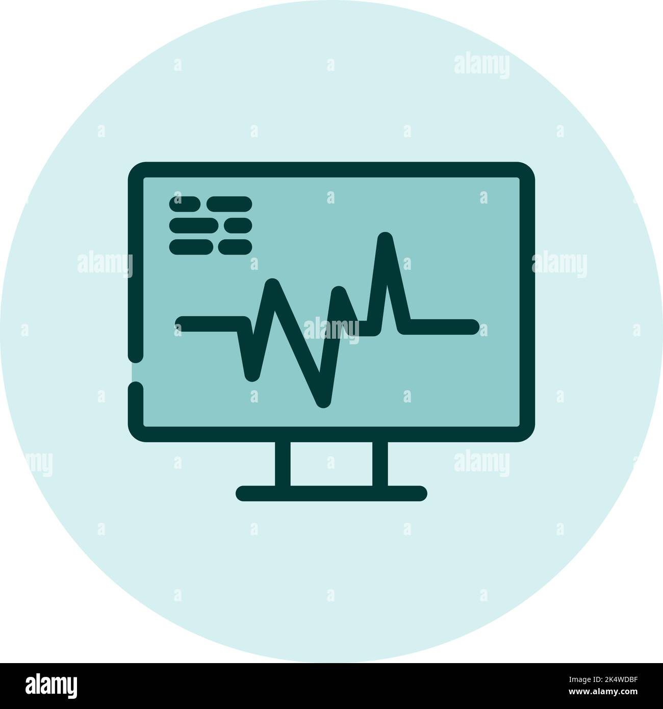 Medical heartbeat monitor, illustration, vector on a white background ...