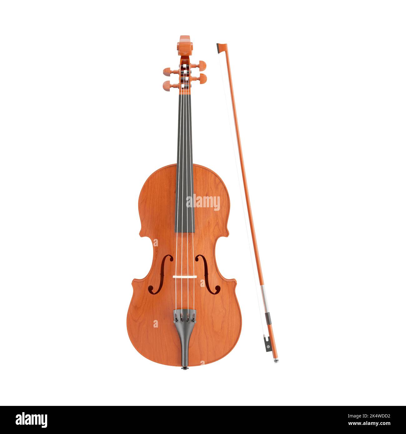 The cello with bow isolated on a vertical white background Stock Photo ...