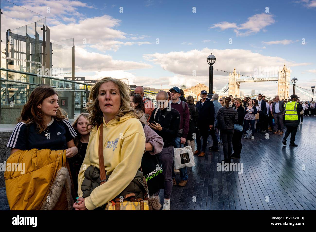 Stretching Back To Tower Bridge, British People and People From Around ...