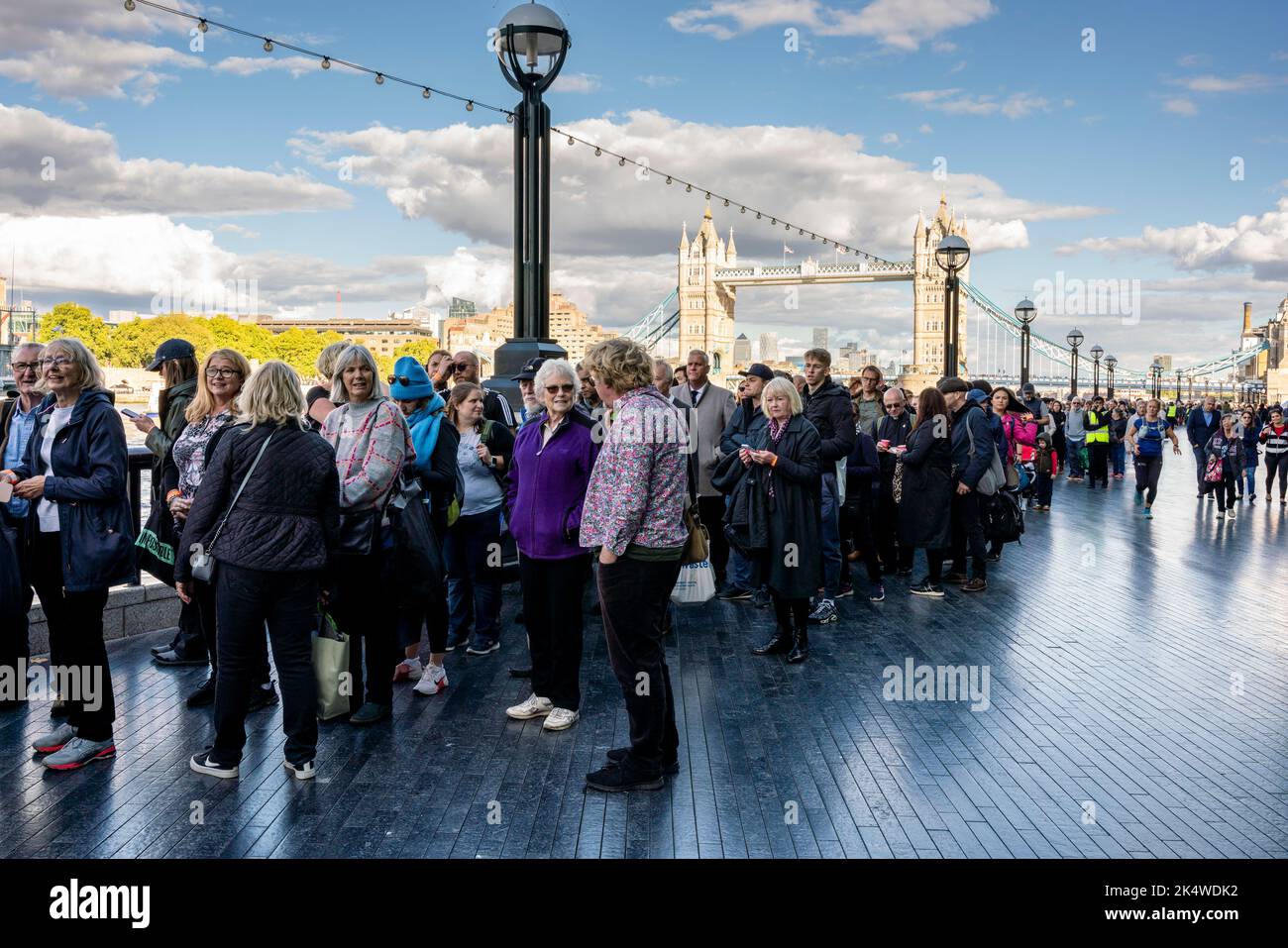 Stretching Back To Tower Bridge, British People and People From Around ...
