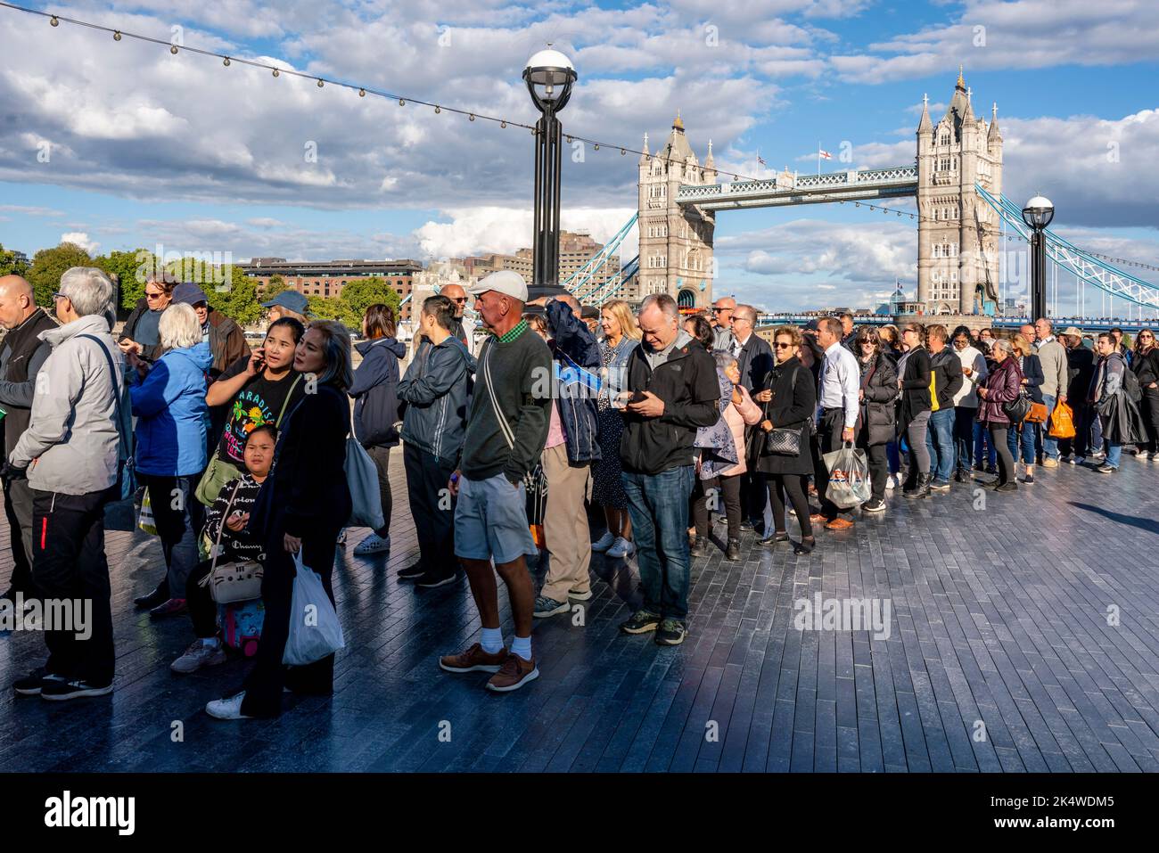 Stretching Back To Tower Bridge, British People and People From Around ...