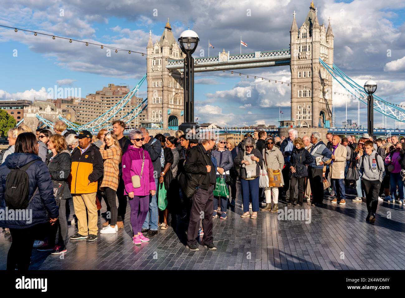 Stretching Back To Tower Bridge, British People and People From Around ...