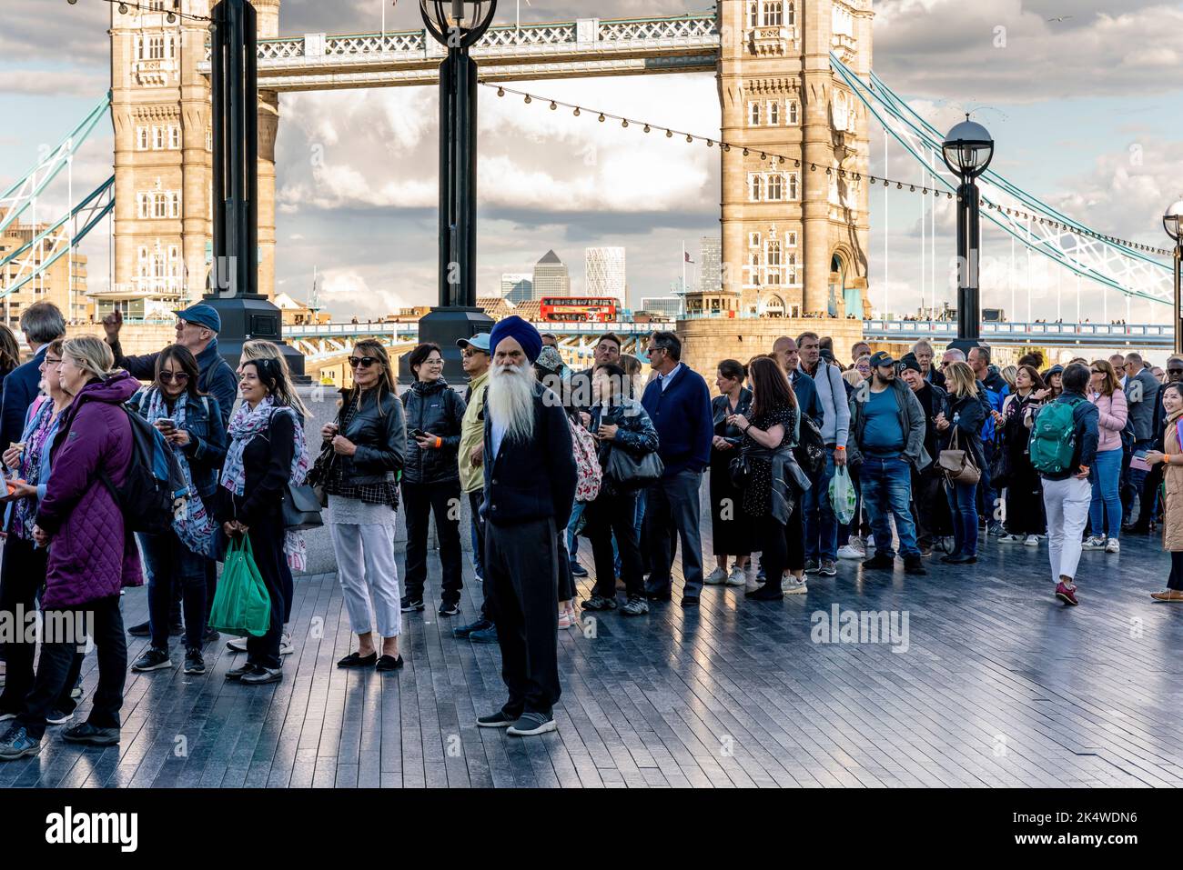 Stretching Back To Tower Bridge, British People and People From Around ...