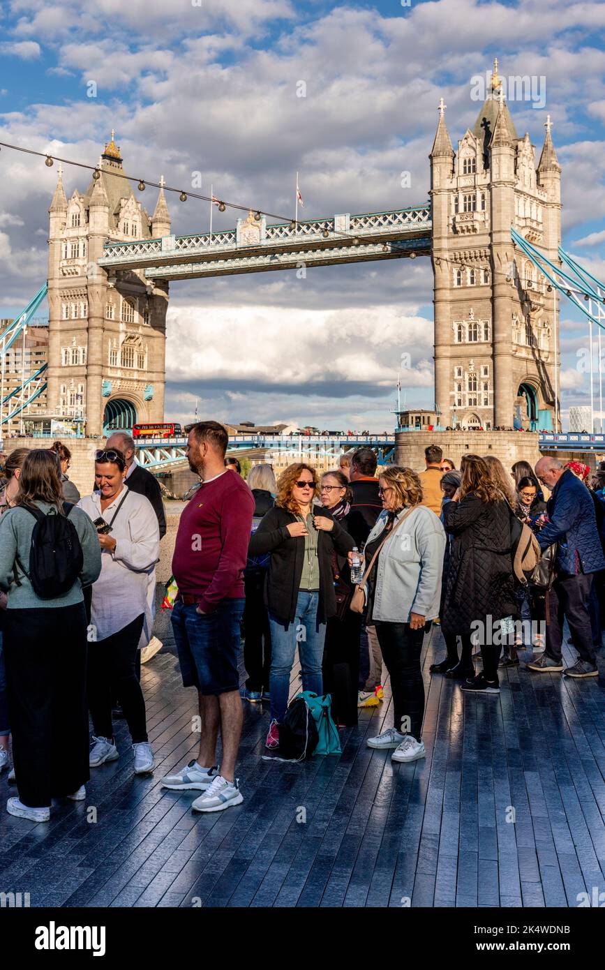 Stretching Back To Tower Bridge, British People and People From Around ...