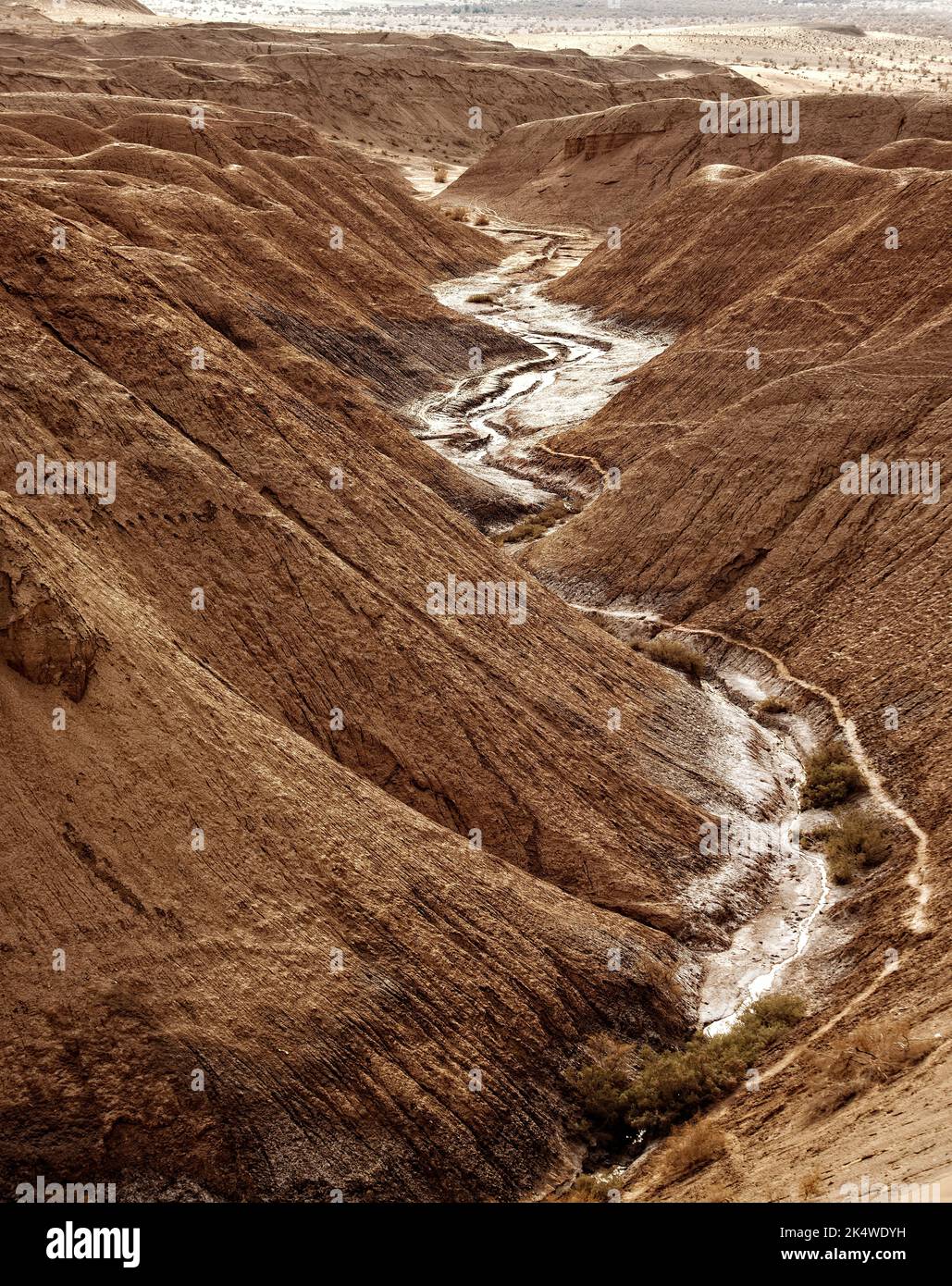Aerial view of a dry river in Kalut desert, Iran Stock Photo - Alamy