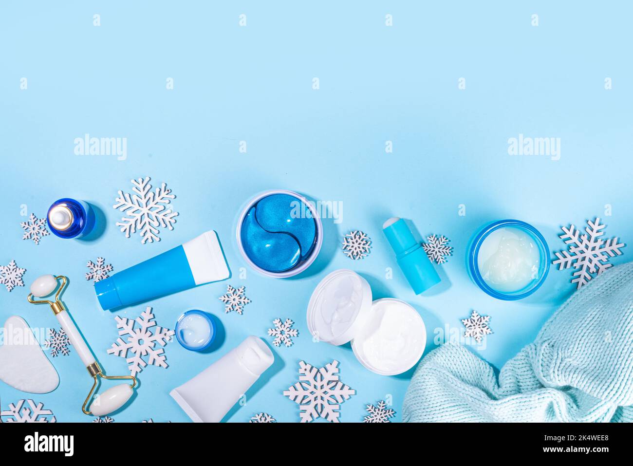 Winter skin care and hand care cosmetic in unbranded containers ...
