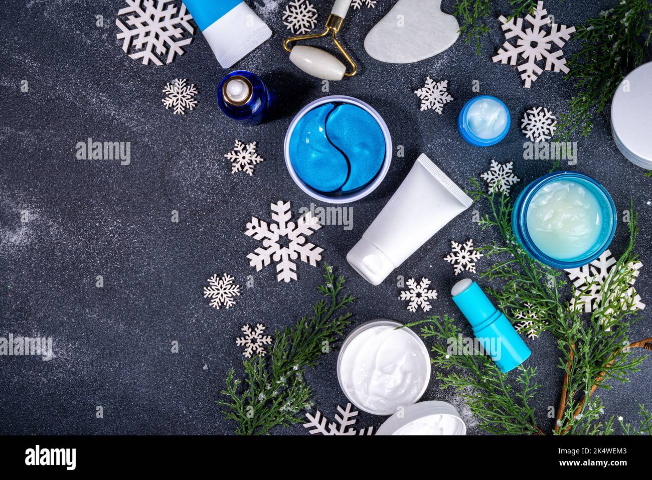 Winter skin care and hand care cosmetic in unbranded containers ...