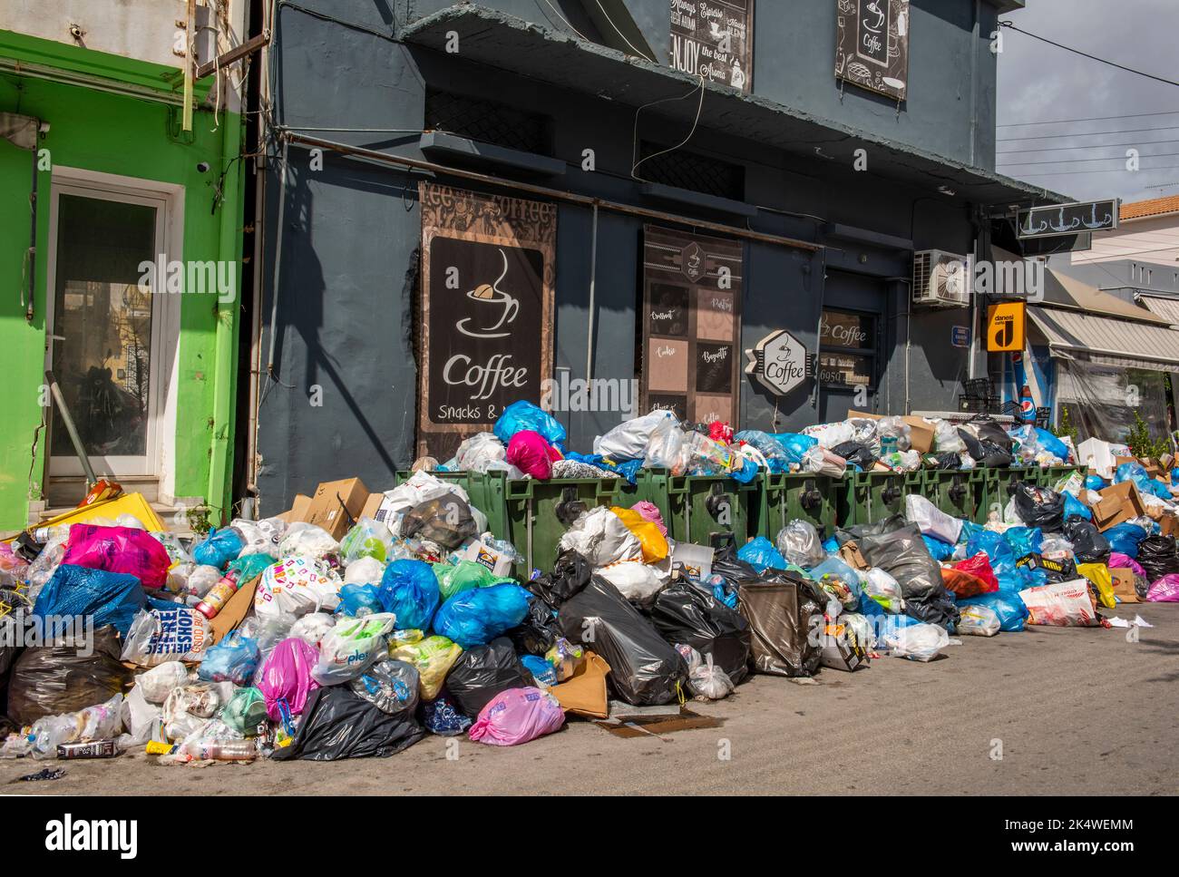 build up of rubbish bags during an industrial dispute of bin collectors ...