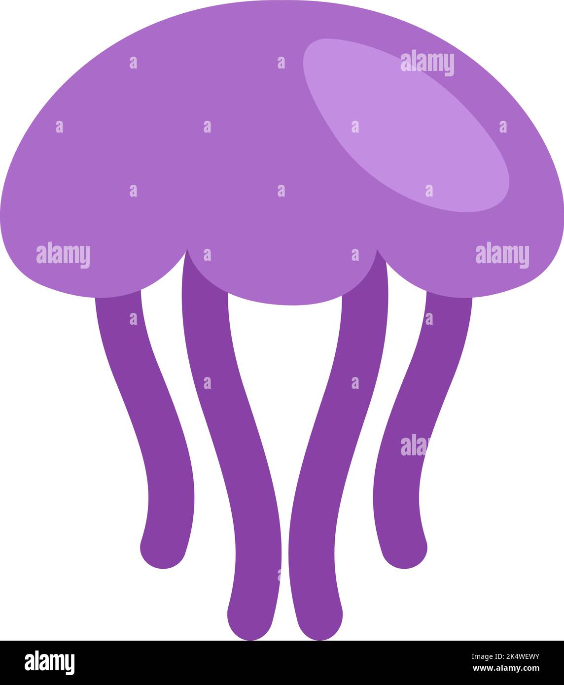 Purple jelly fish, illustration, vector on a white background Stock ...