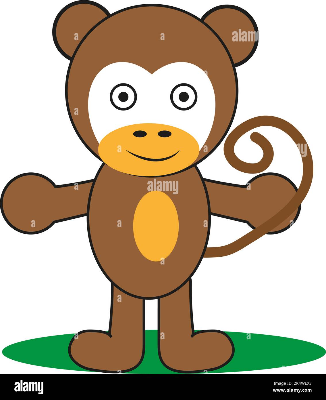 Baby monkey, illustration, vector on a white background Stock Vector ...