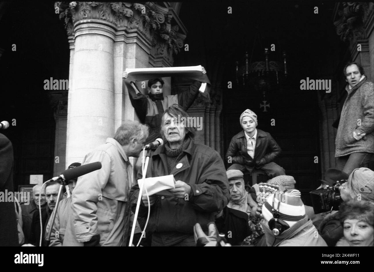 Rally of the Democratic Front, Petar Slabakov speaks at the rally. St ...