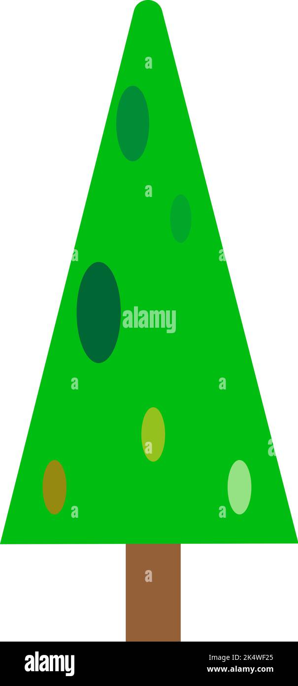 Green spruce tree, illustration, vector on a white background Stock ...