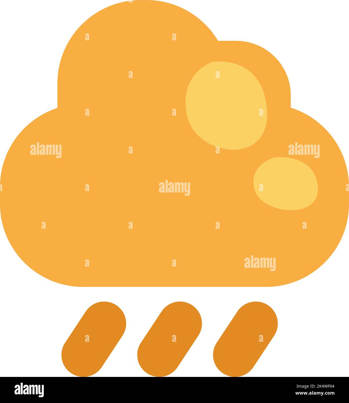 Yellow rain cloud, illustration, vector on a white background Stock ...
