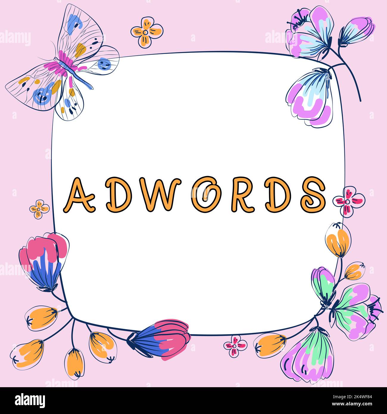 Text caption presenting Adwords. Business overview set budget for ...