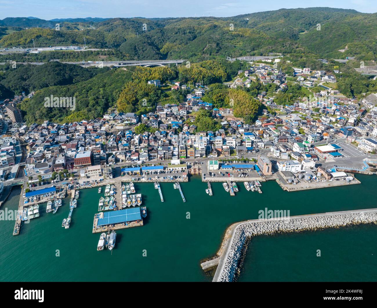 Aerial view coastal village small hi-res stock photography and images ...