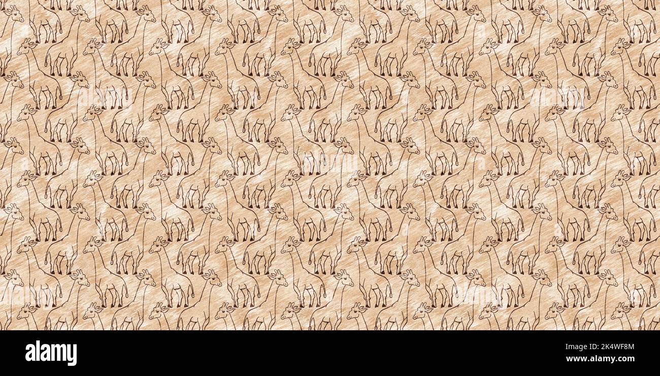 Cute safari wild giraffe animal border for babies room decor. Seamless ...
