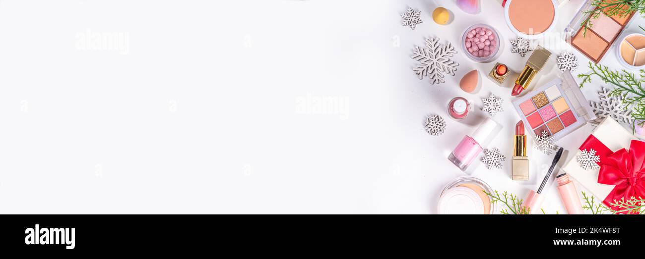 Winter and Christmas decorative make up cosmetics, artificial ...