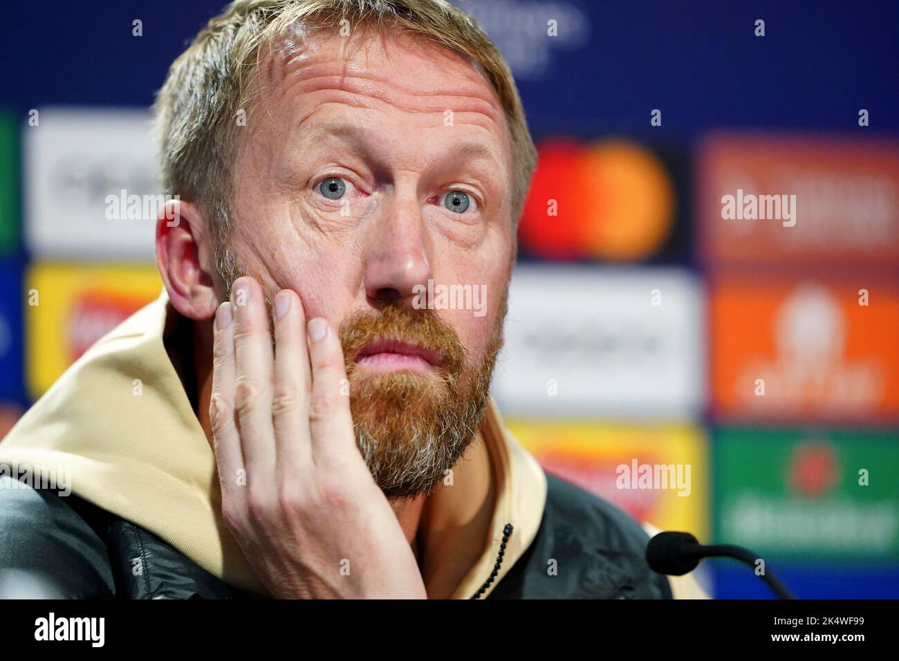 Chelsea manager Graham Potter during a press conference at Stamford ...
