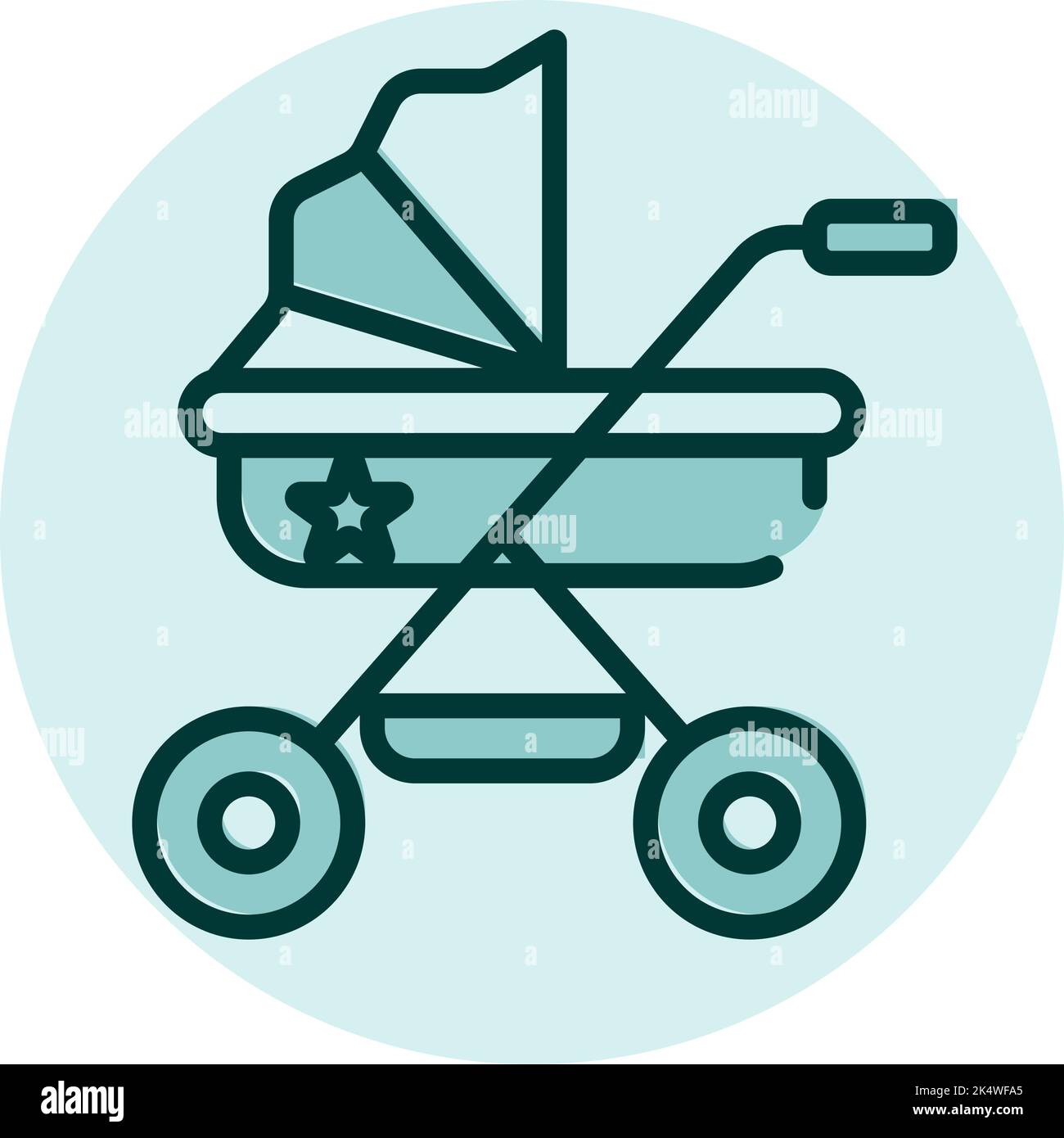 Baby stroller, illustration, vector on a white background Stock Vector ...