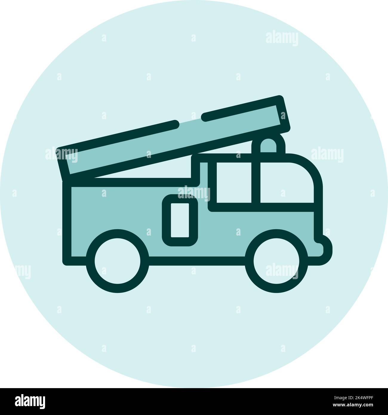 Firefighting truck, illustration, vector on a white background Stock ...