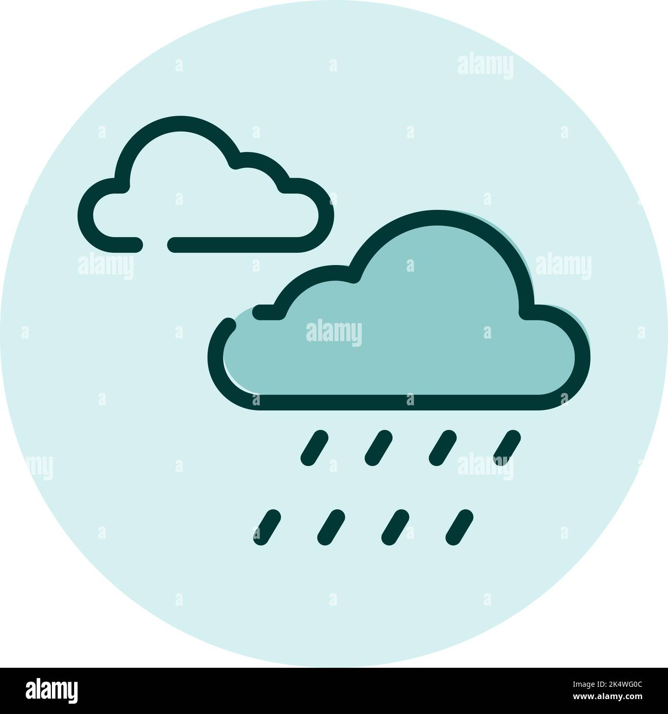 Rainy forecast, illustration, vector on a white background Stock Vector ...