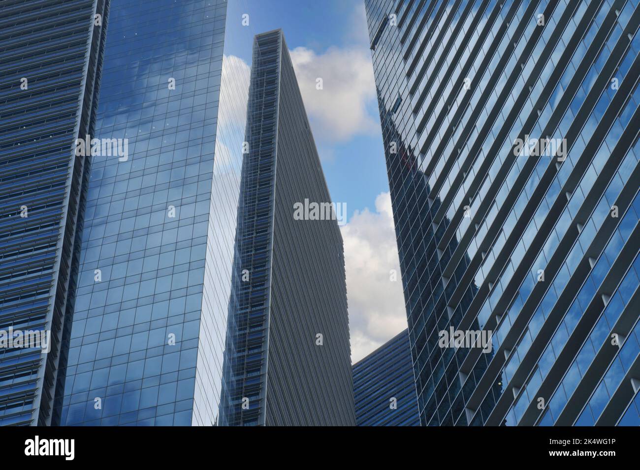 low angle view of singapore city buildings Stock Photo - Alamy