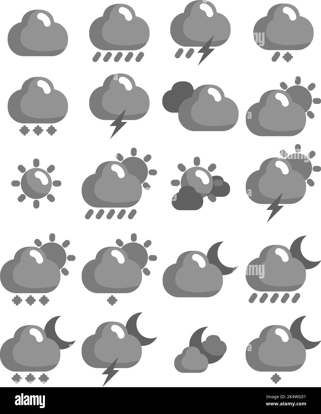 Weather icon set, illustration, vector on a white background Stock ...