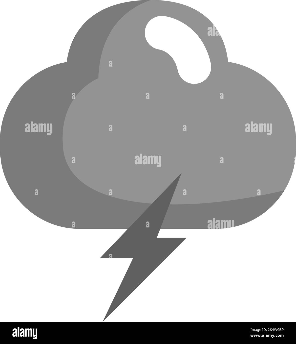 Thunder weather, illustration, vector on a white background Stock ...