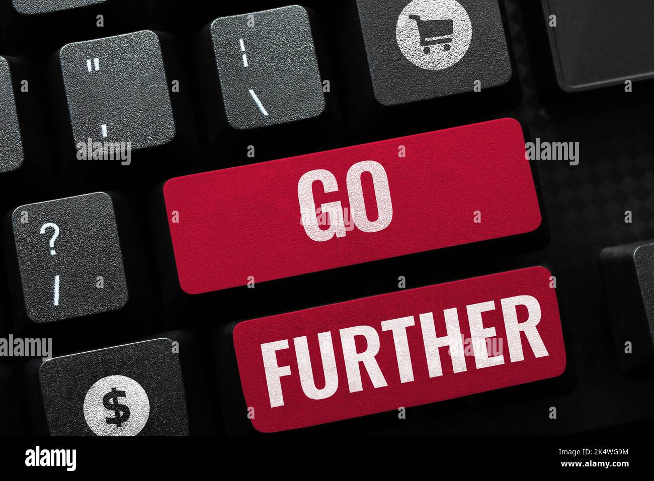 Text caption presenting Go Further. Conceptual photo To move to a ...