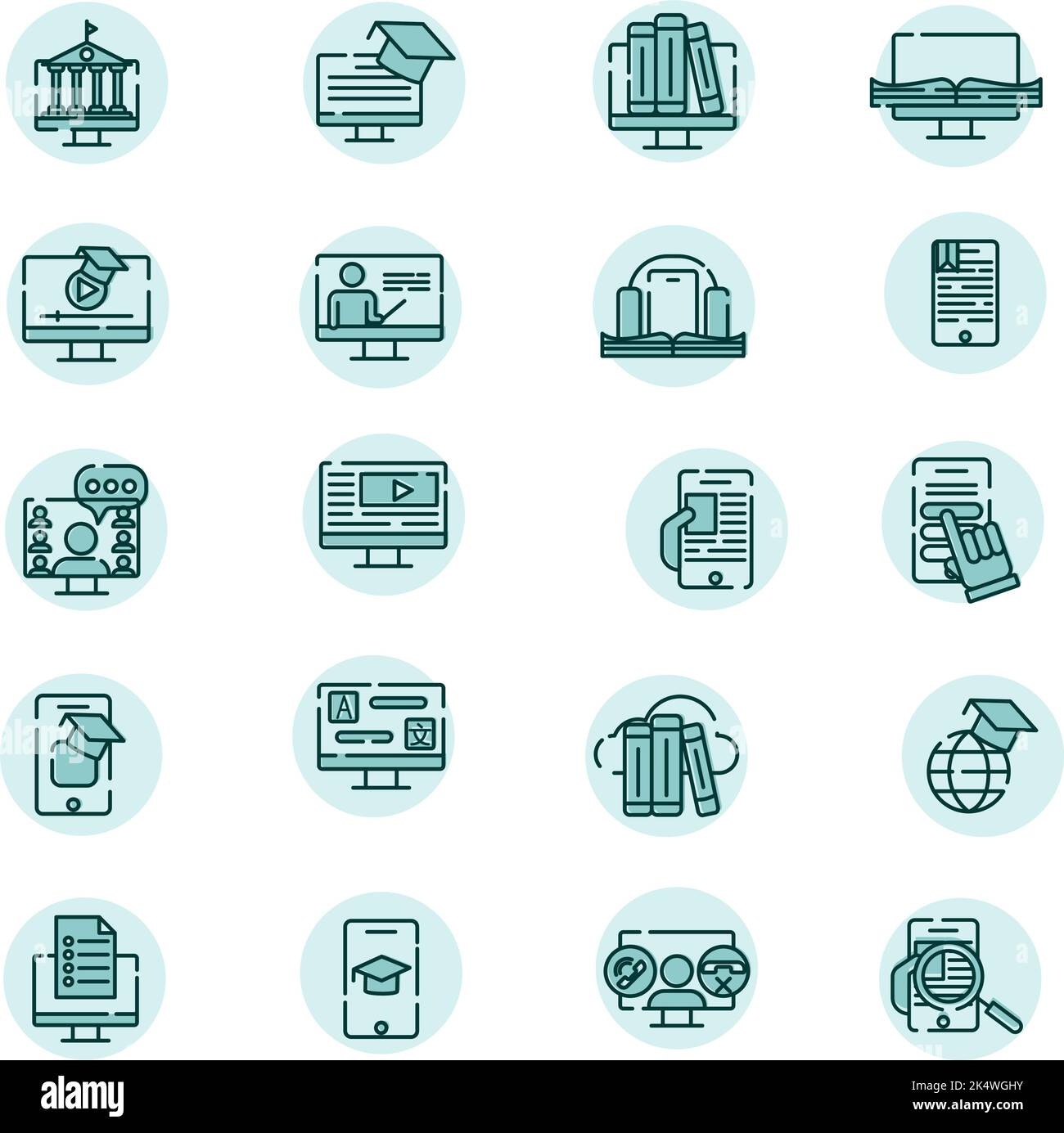 Online university education , illustration, vector on a white ...