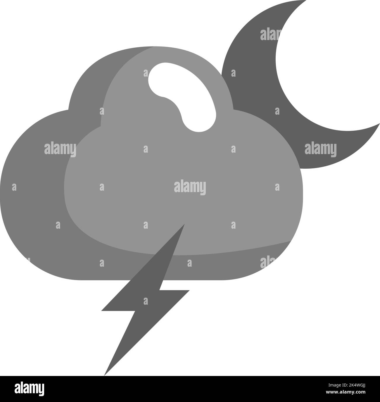 Night thunder, illustration, vector on a white background Stock Vector ...