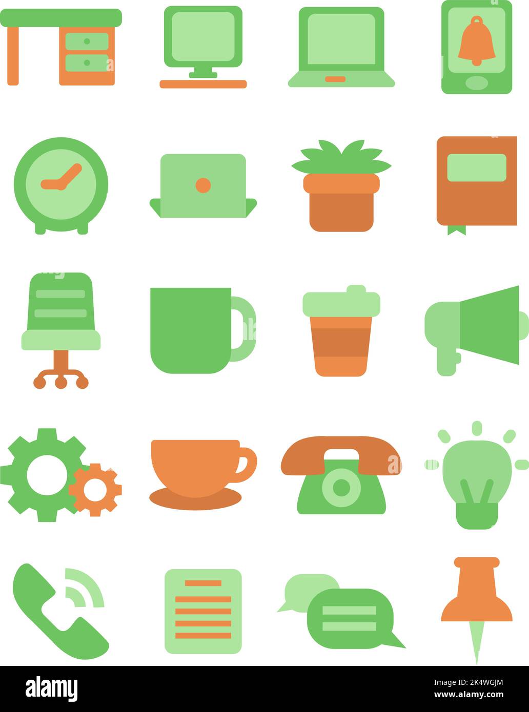 Work icon set, illustration, vector on a white background Stock Vector ...