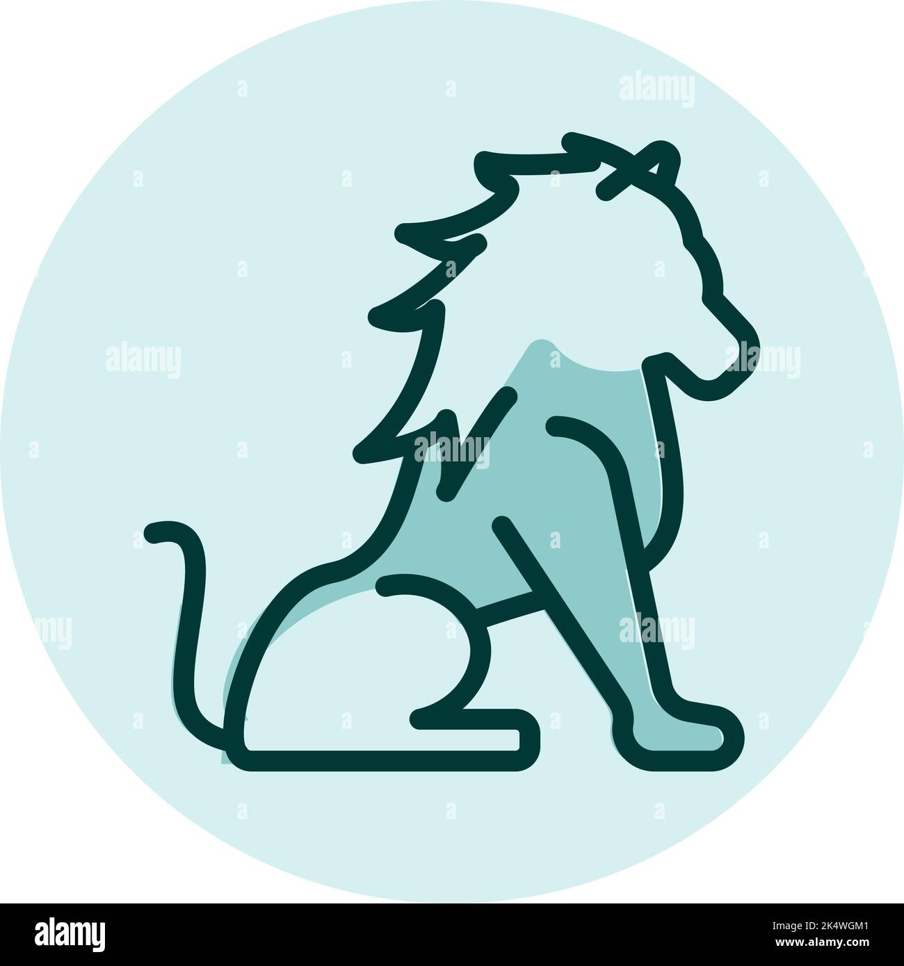 Wild lion, illustration, vector on a white background Stock Vector ...