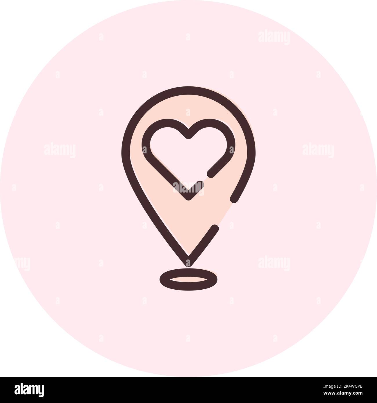 Valentines location, illustration, vector on a white background Stock ...