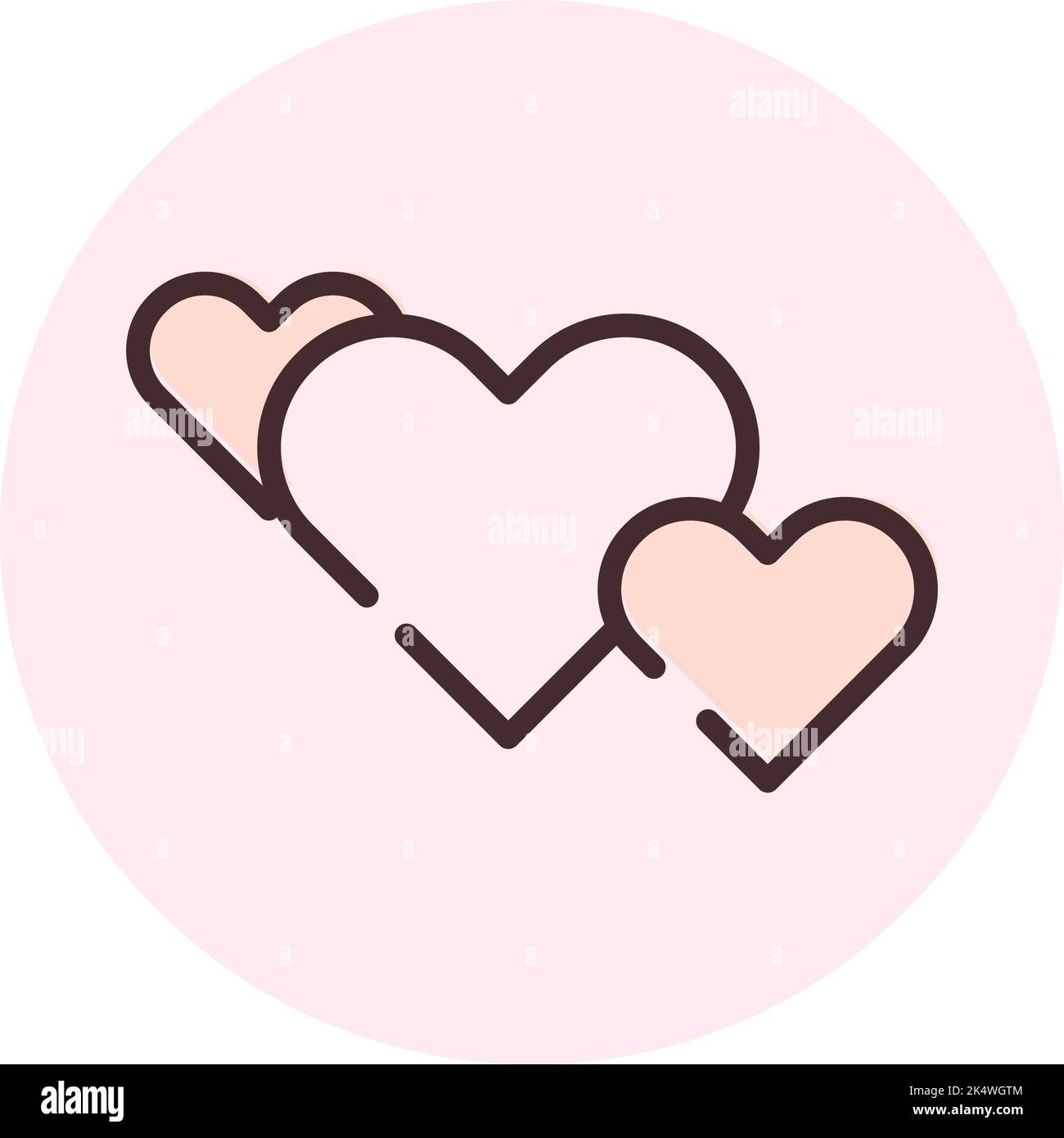 Icon shape three hearts Stock Vector Images - Alamy