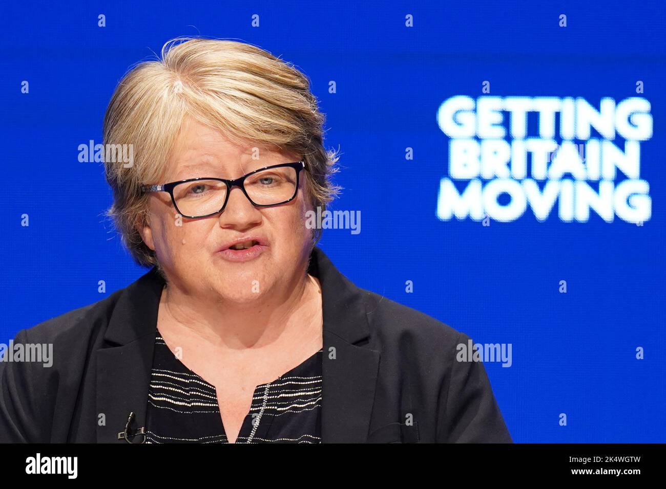Deputy Prime Minister and Health Secretary Therese Coffey speaking ...