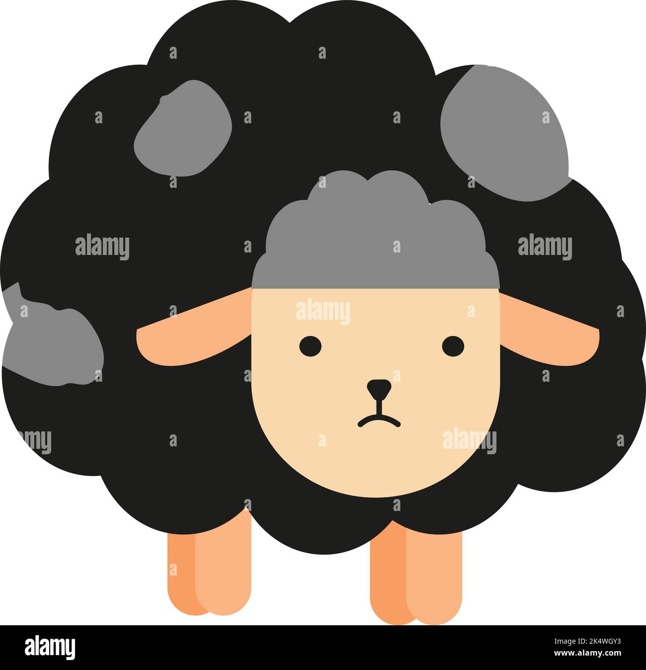 Black sheep, illustration, vector on a white background Stock Vector ...