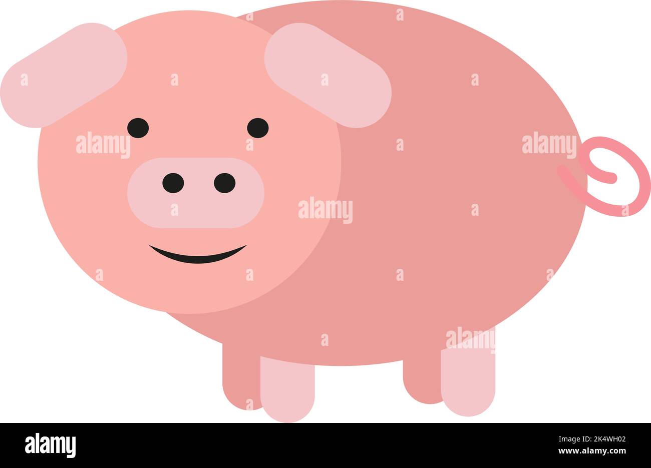 Baby pig, illustration, vector on a white background Stock Vector Image ...