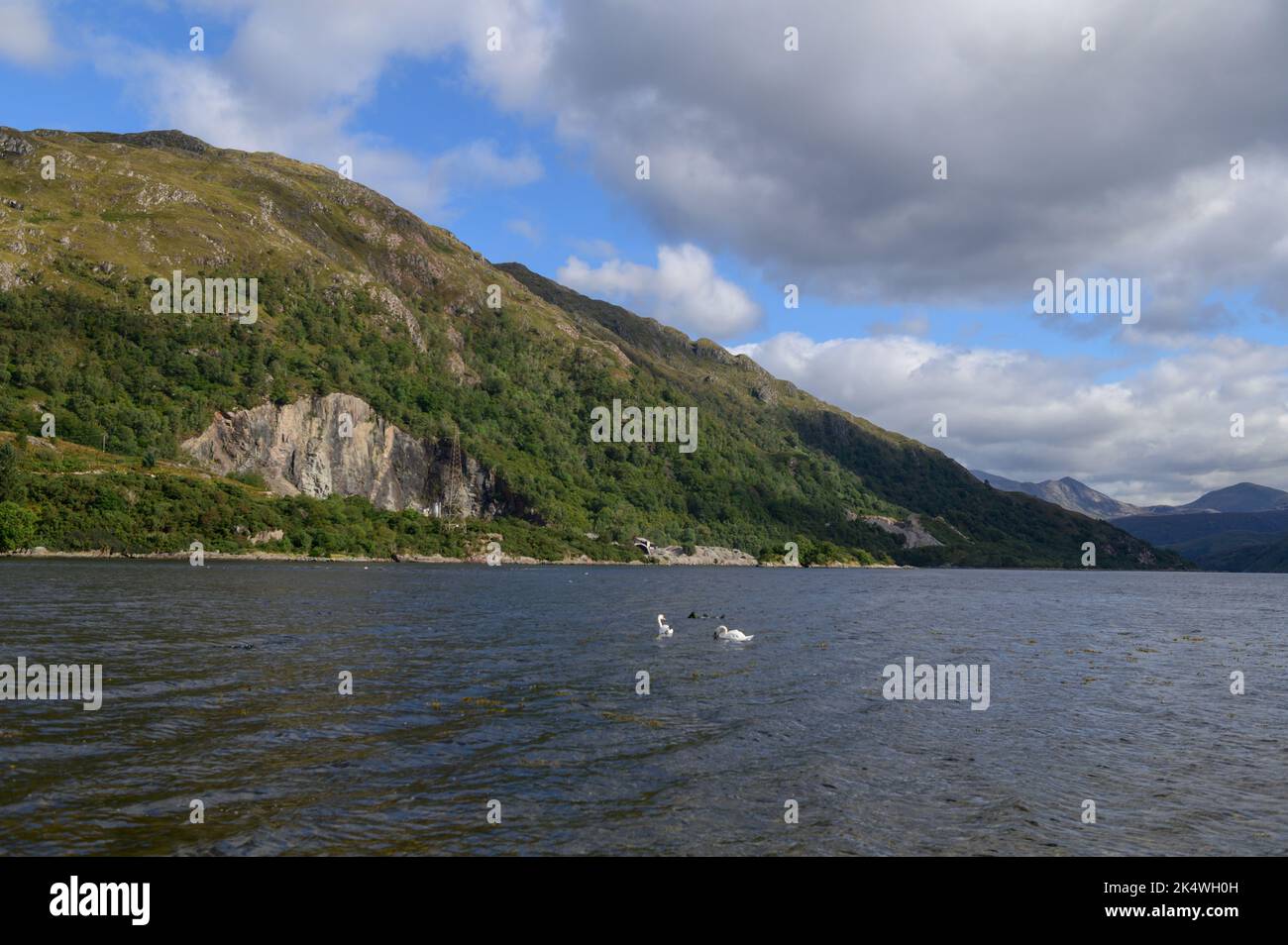Bonawe Quarry seen from Taynuilt across Loch Etive, Scotland Stock ...